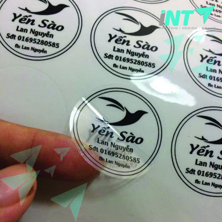Mẫu Tem Decal Trong Dán Cốc Cafe In ấn Thiết Kế Int